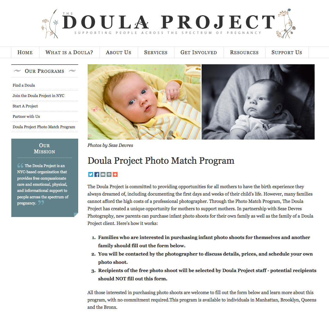 +Seze's blog+ » Blog Archive » The Doula Project Photo Match Program